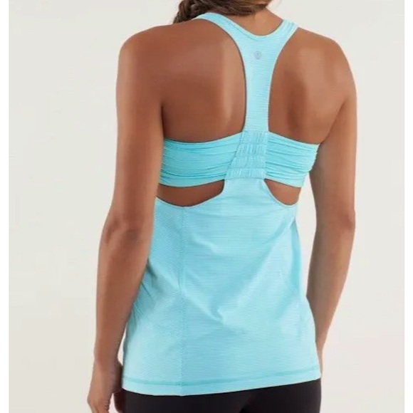 lululemon athletica | Tops | Lululemon Turbo Tonka Stripe Blue Angel ...